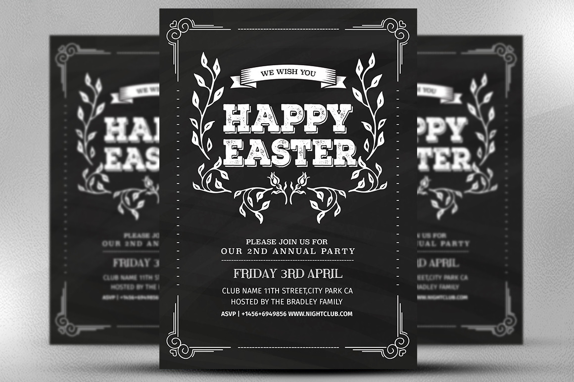 Happy Easter Invite Flyer Template, a Flyer Template by Madhabi Studio