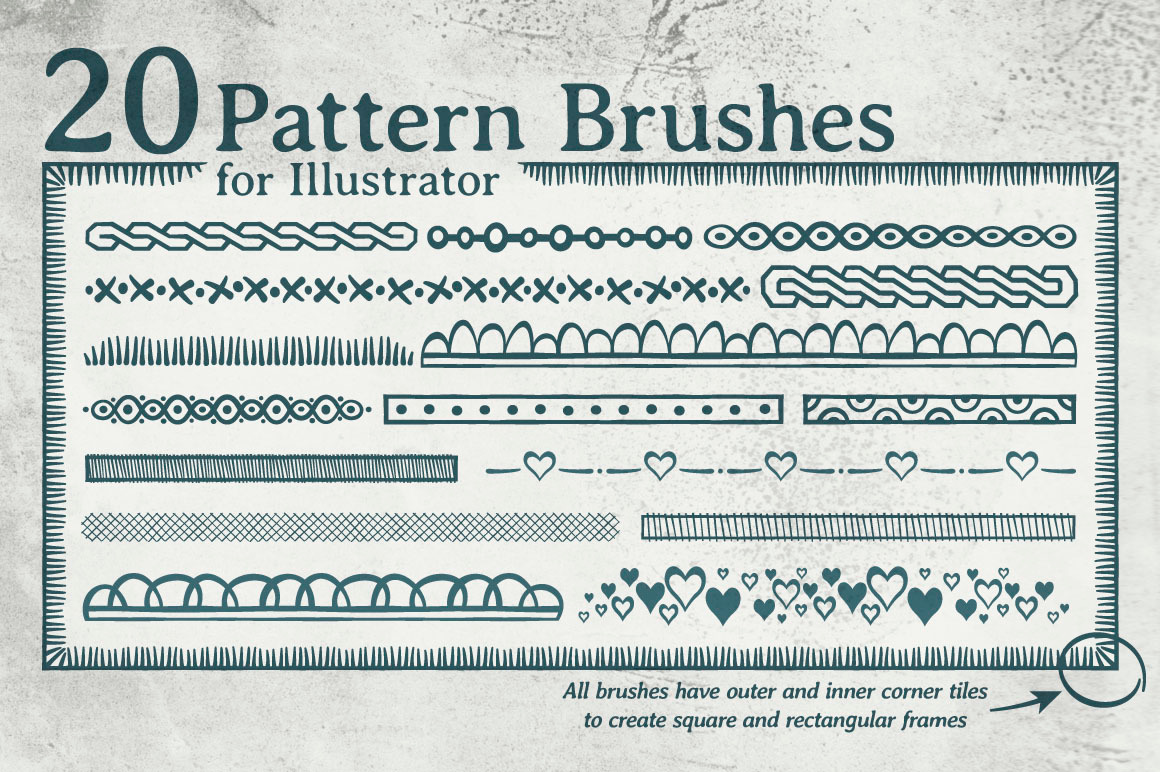 20 pattern brushes | Brushes ~ Creative Market