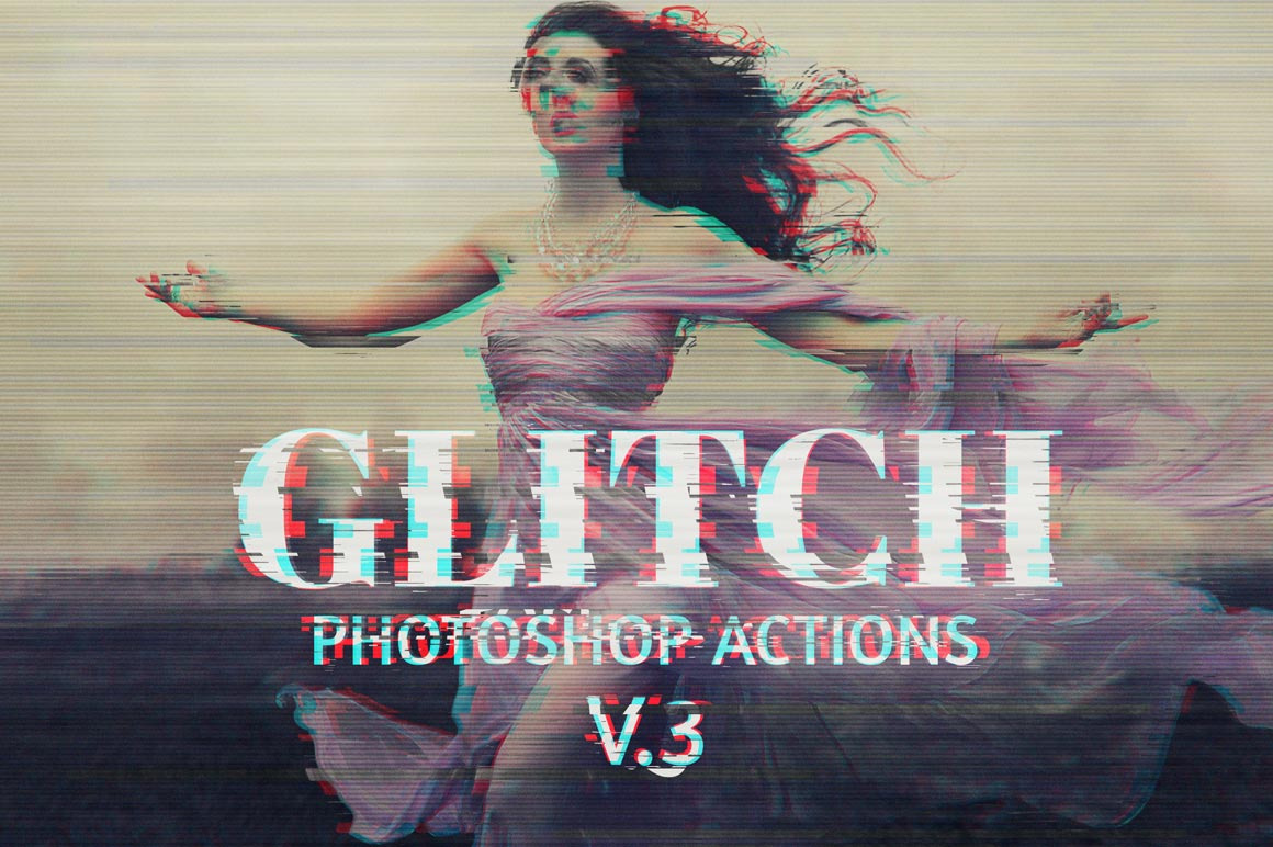 Glitch Photoshop PSD Template V.3, an Action Add-On by Creativetacos