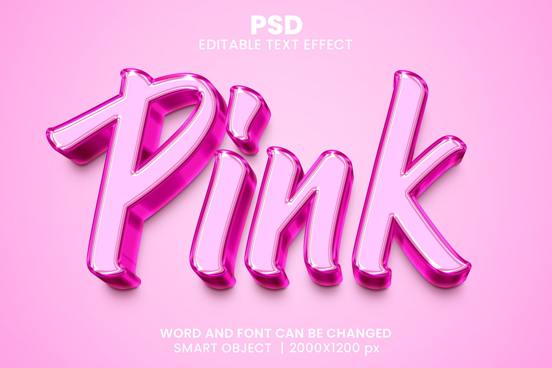 Pink Glossy 3d Psd Text Effect, a Layer Style Add-On by bdrobin