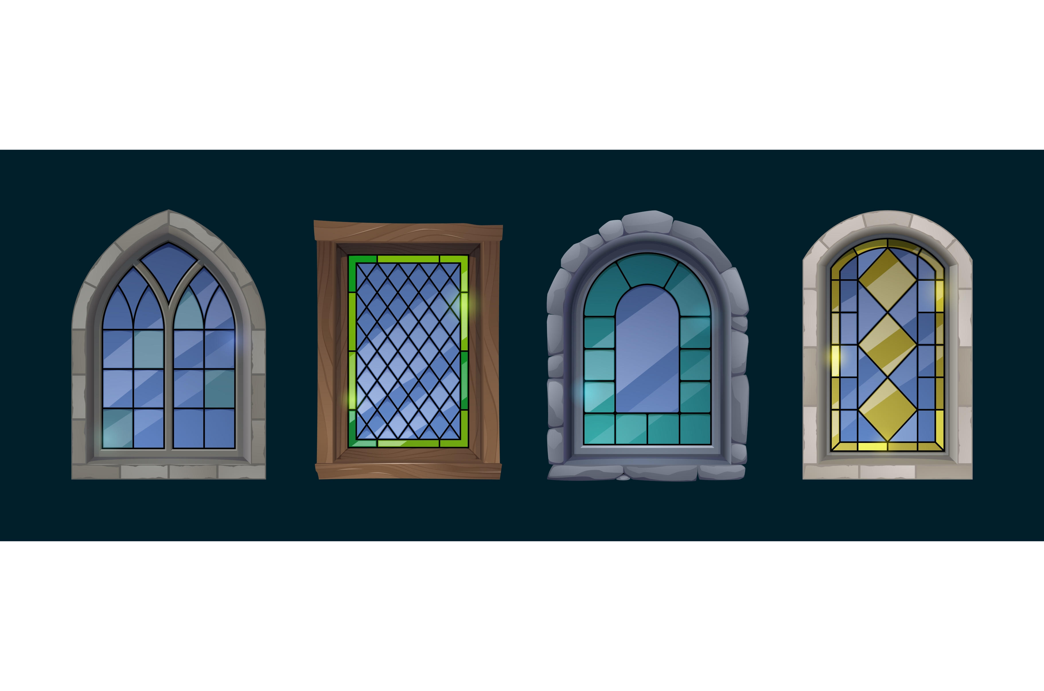 Cartoon stained glass windows, an Architecture Photo by art PVP - market