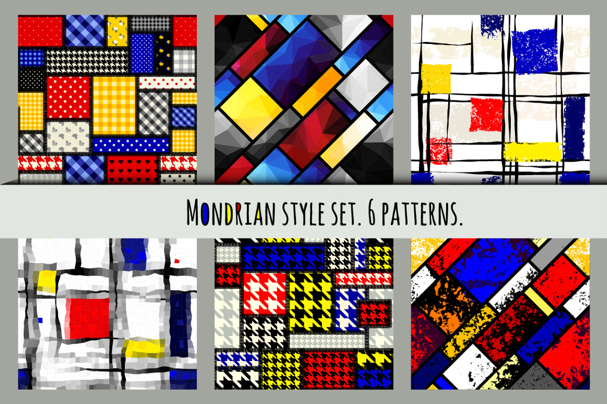 Piet Monrian style patterns.