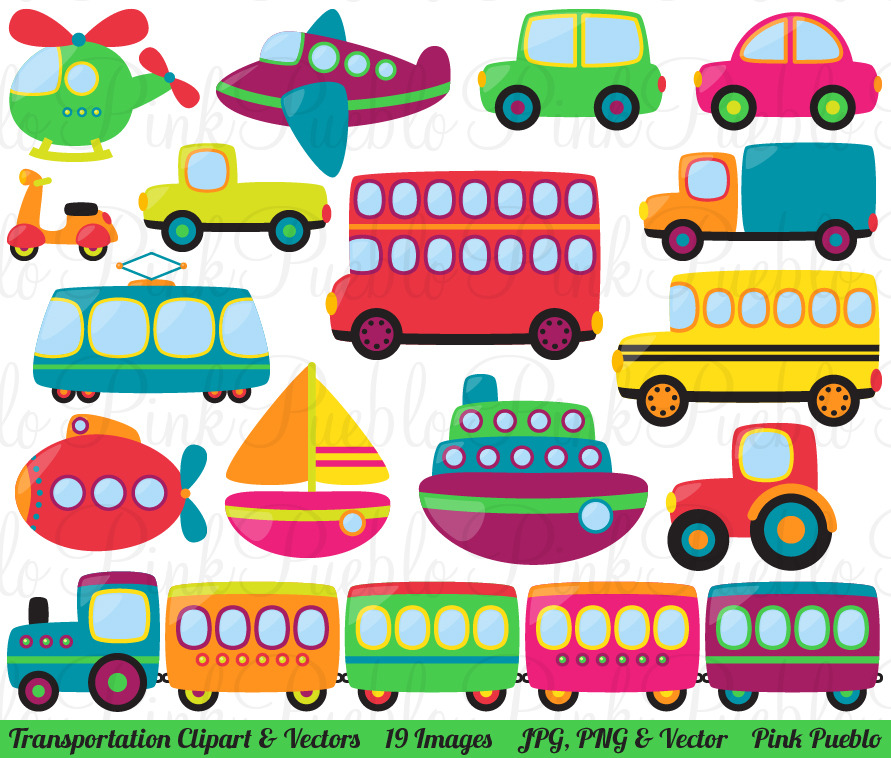 Transportation Clipart and Vectors, an Education Illustration by ...