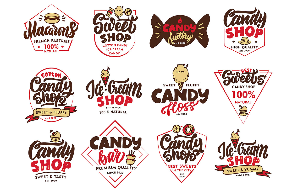 Sweet logos set, a Branding & Logo Template by Lettering_Logo ...