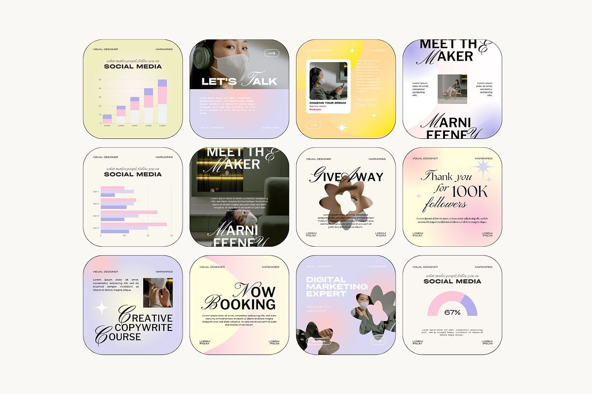 Retro Social Media Pack, a Social Media Template by marmaries
