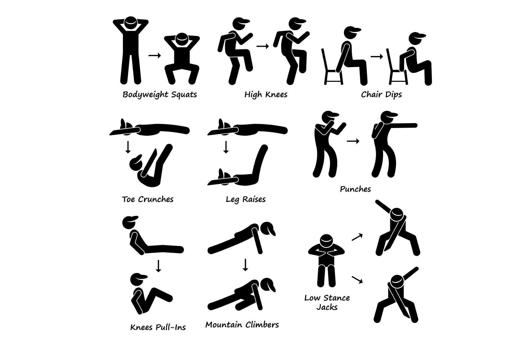 Body Workout Exercise Fitness Train, an Icon by Leremy Stick Figures