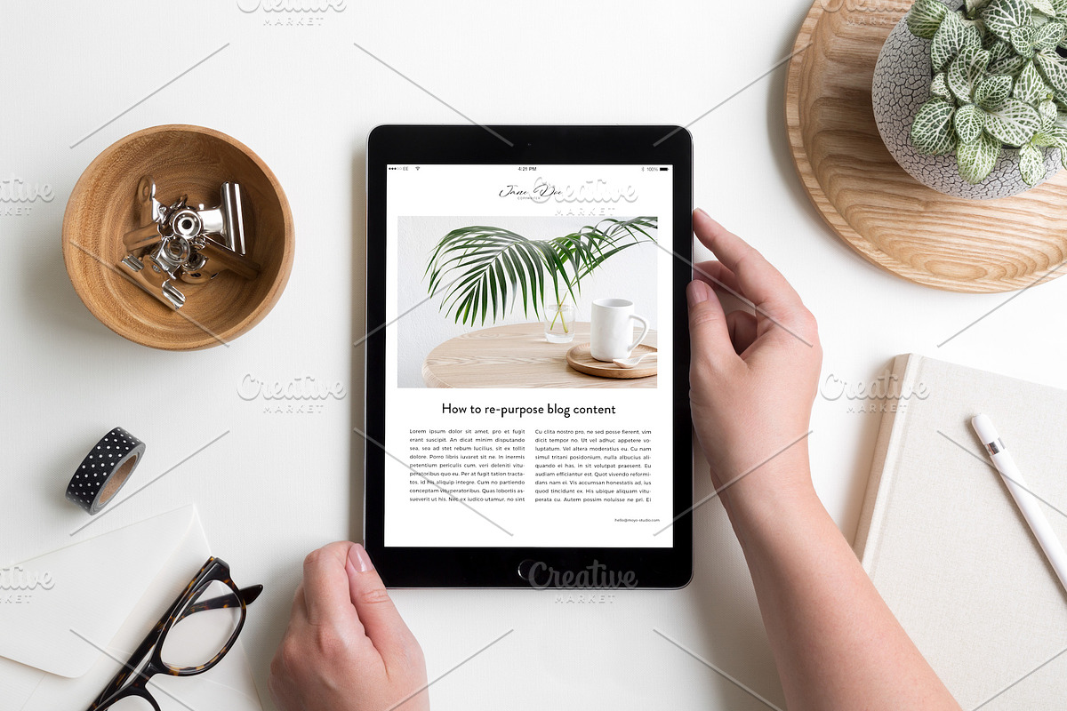iPad Lifestyle Flat Lay Photo Mockup, an iPad Mockup by Moyo Studio