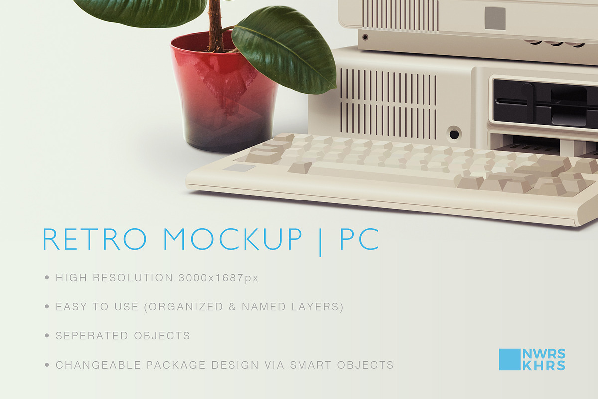 Retro PC, a Product Mockup by NawrasKhrais