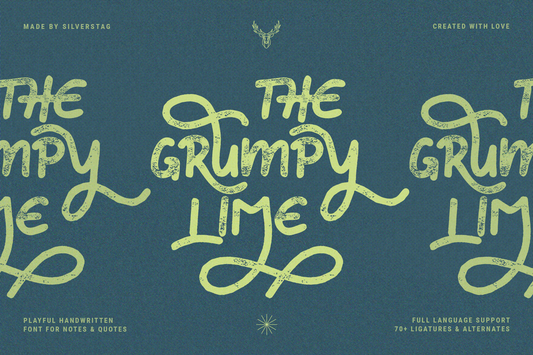 Grumpy Lime - Playful Ligature Font, a Script Font by SilverStag Type ...