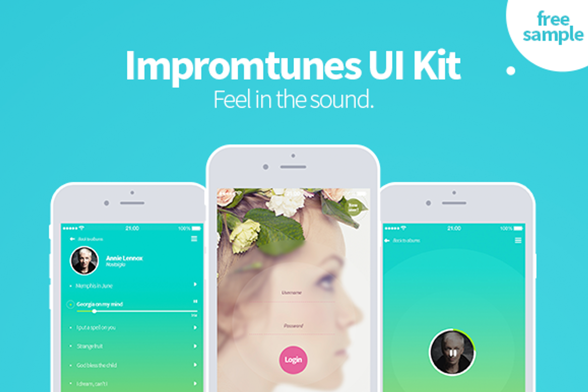 Impromtunes | Music UI Kit, an UI Kit Template by Silviana Toader