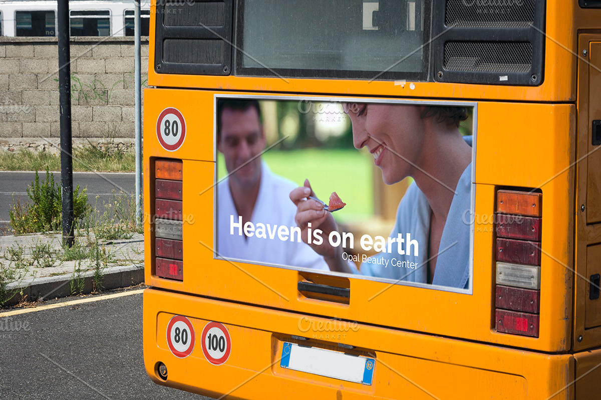 Bus Signage Mockup, an Advertising Mockup by Illusiongraphic