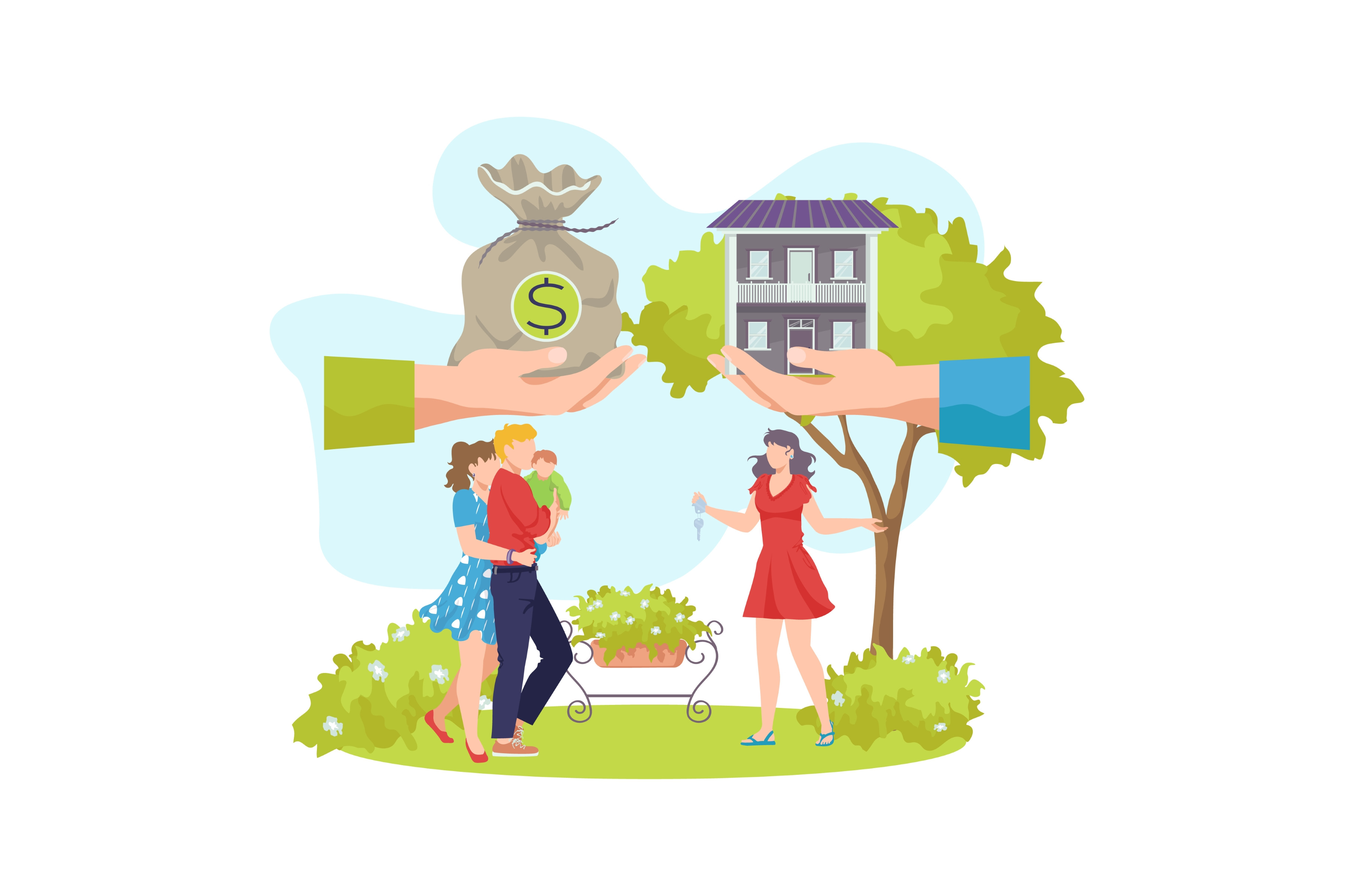 Buying property, vector illustration, a Finance Illustration by KitVector