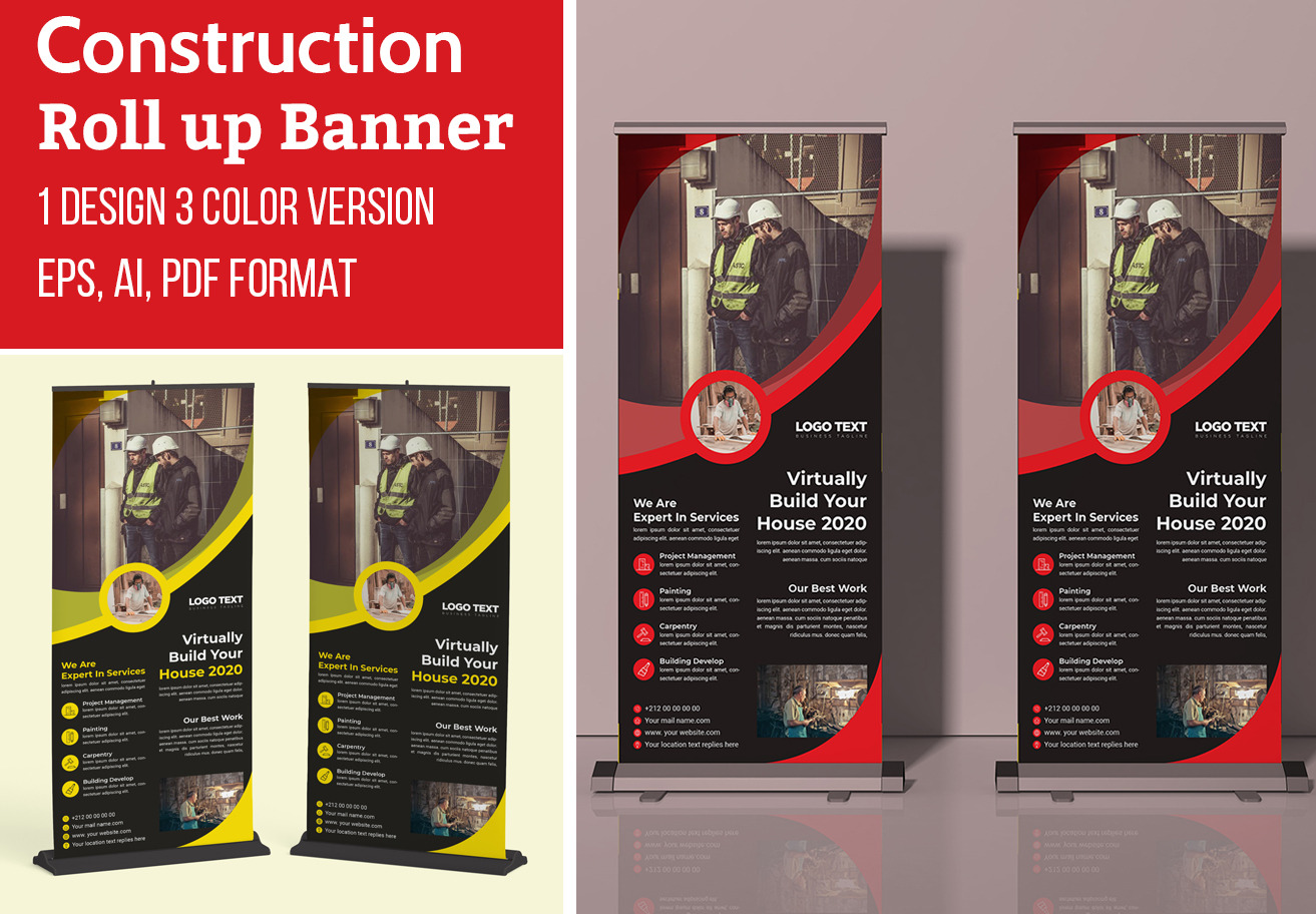 Construction Roll Up Banner Design, a Flyer Template by MRI STUDIO