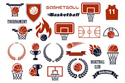 Basketball sport game elements, a Background Graphic by Vector Tradition