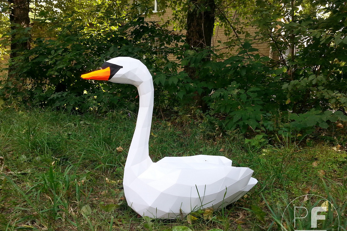 DIY Swan 3D model template, a Graphic by PolyFish