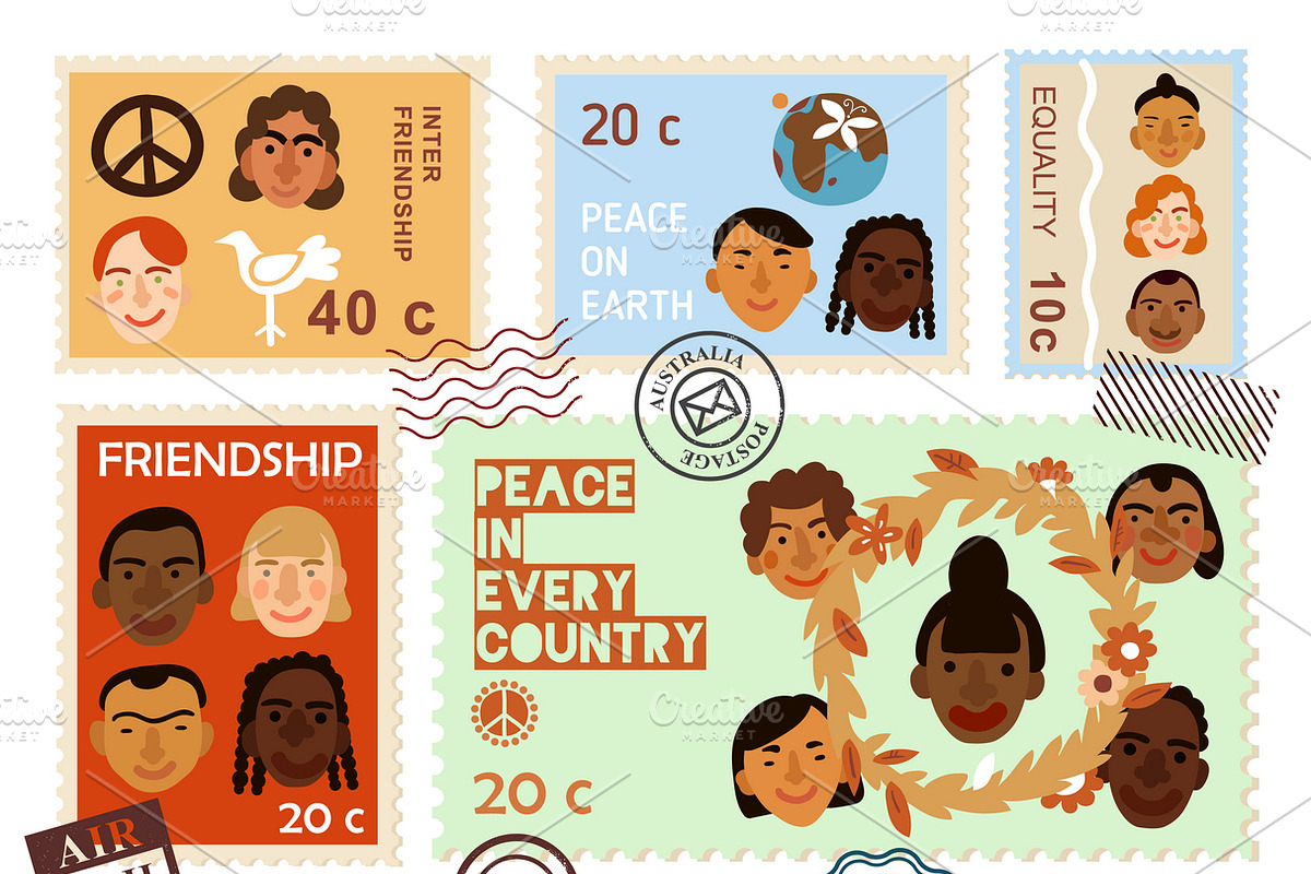 International human faces cards, a Person Illustration by Macrovector ...