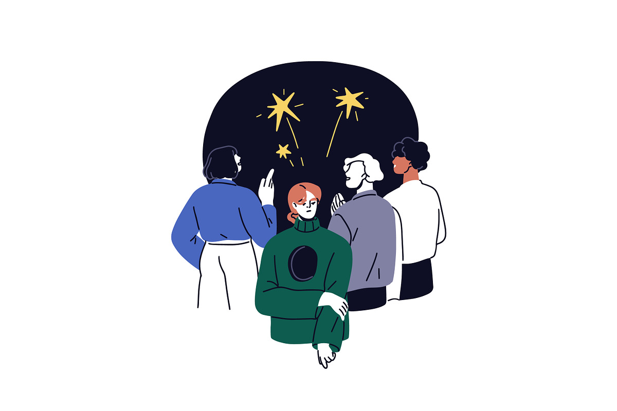 Loneliness, psychology concept set, a Person Illustration by Good Studio