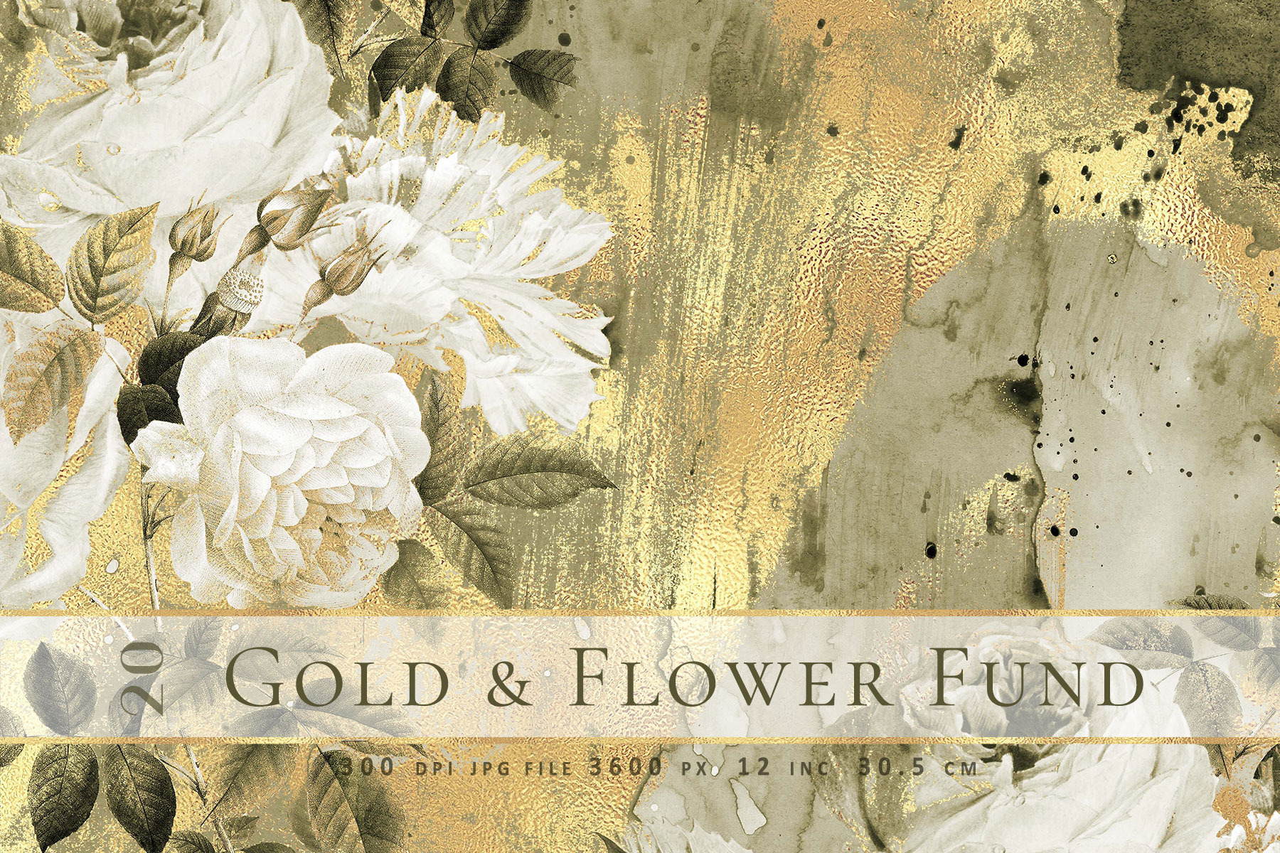Gold & Flower Backgrounds, a Pattern Graphic by Suna Kosem | Creative ...
