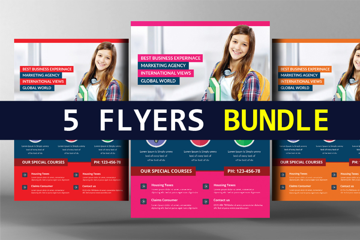 5 Junior School Promotion Flyers, a Flyer Template by graphicforest