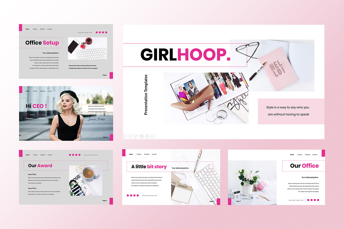 Girl Hoop - Google Slides, a Presentation Template by TMint Creative