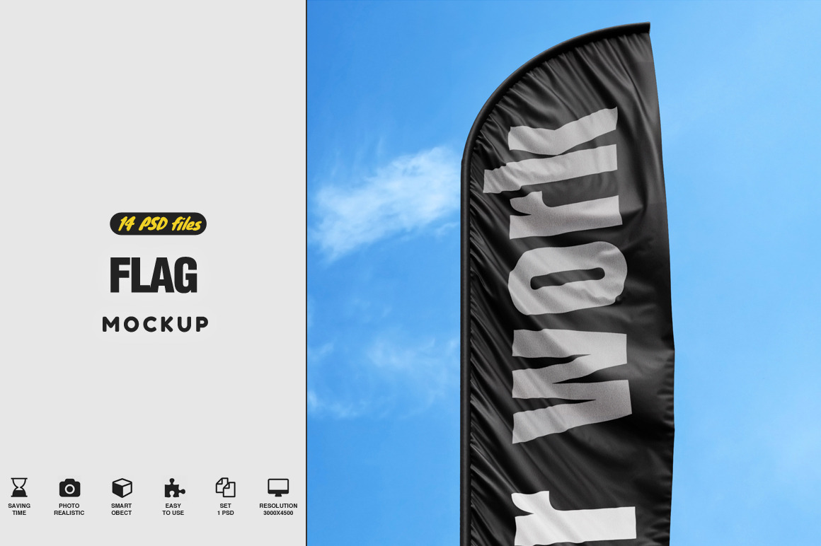 Flag Mockup, a Product Mockup by PixelMockup