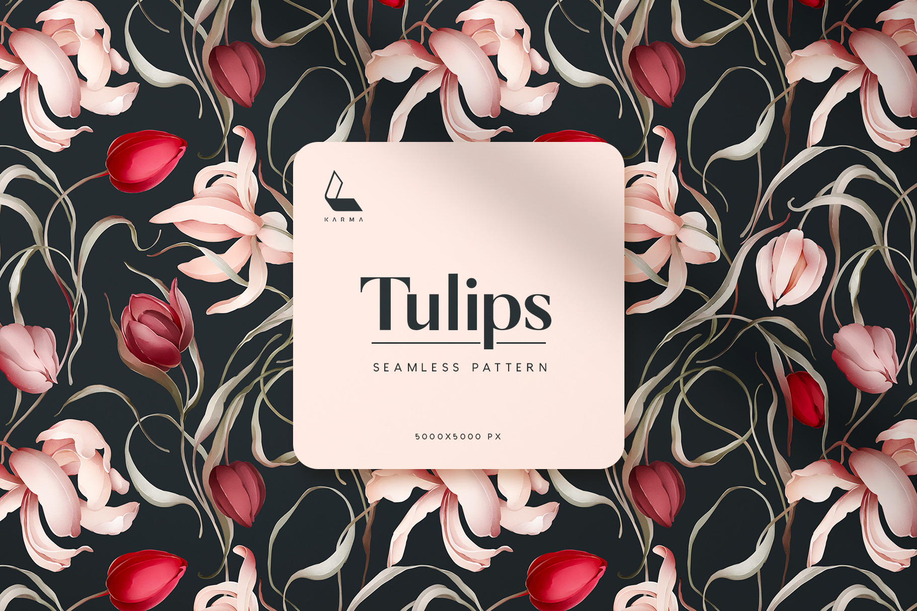 Tulips Seamless Pattern | PNG