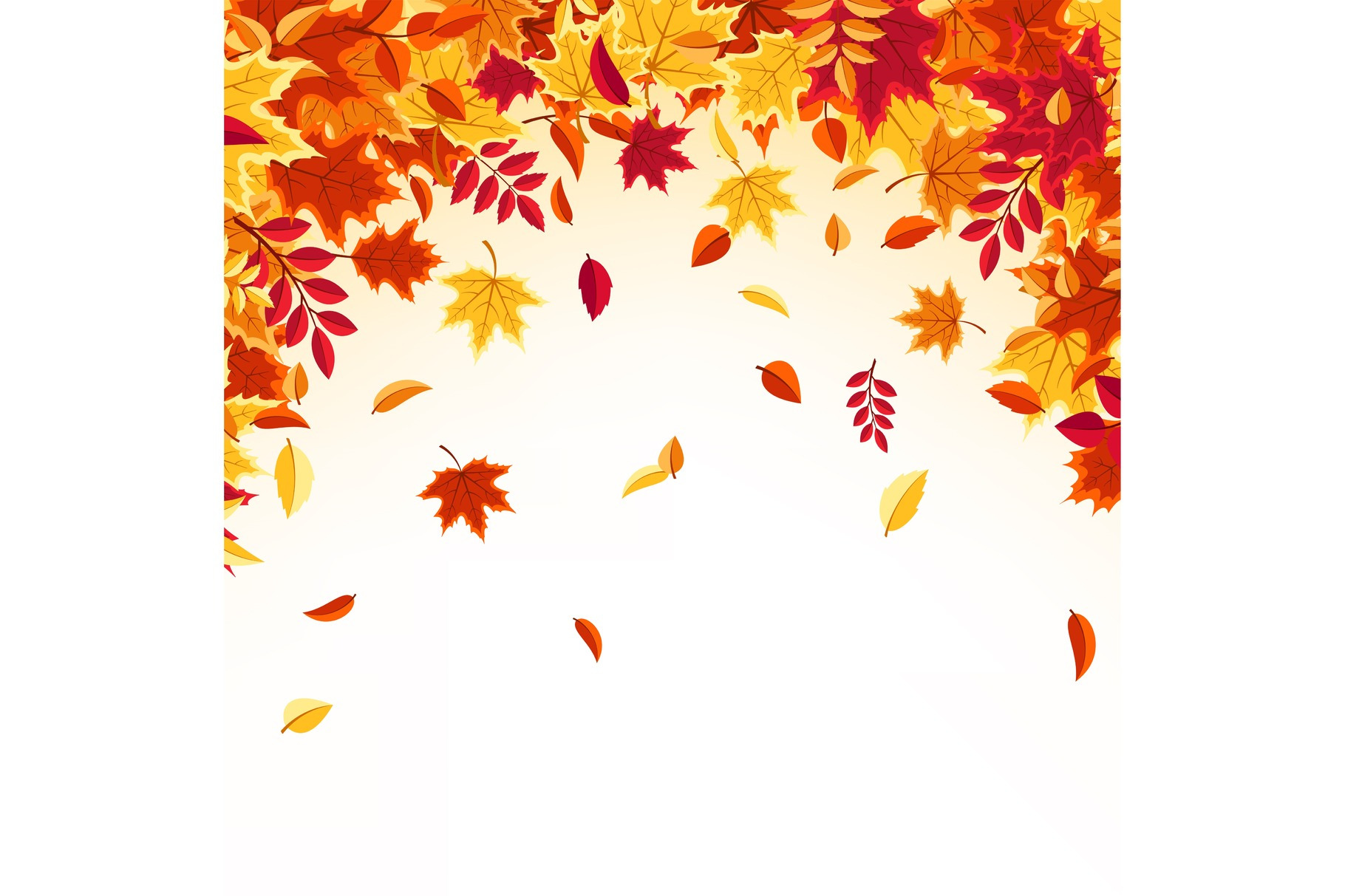 Autumn falling leaves. Nature, a Decorative Illustration by 32pixels
