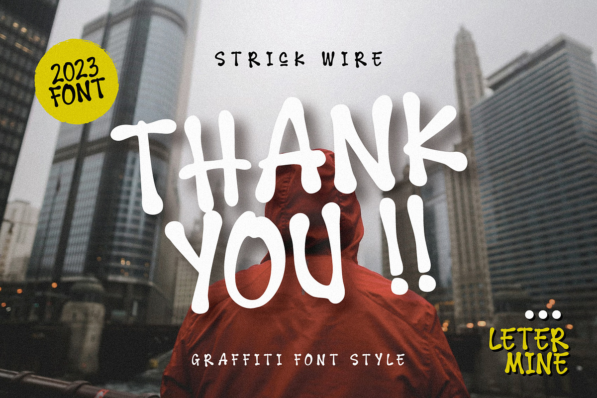 Strick Wire Graffiti Font, a Handwritten Font by Lettermine