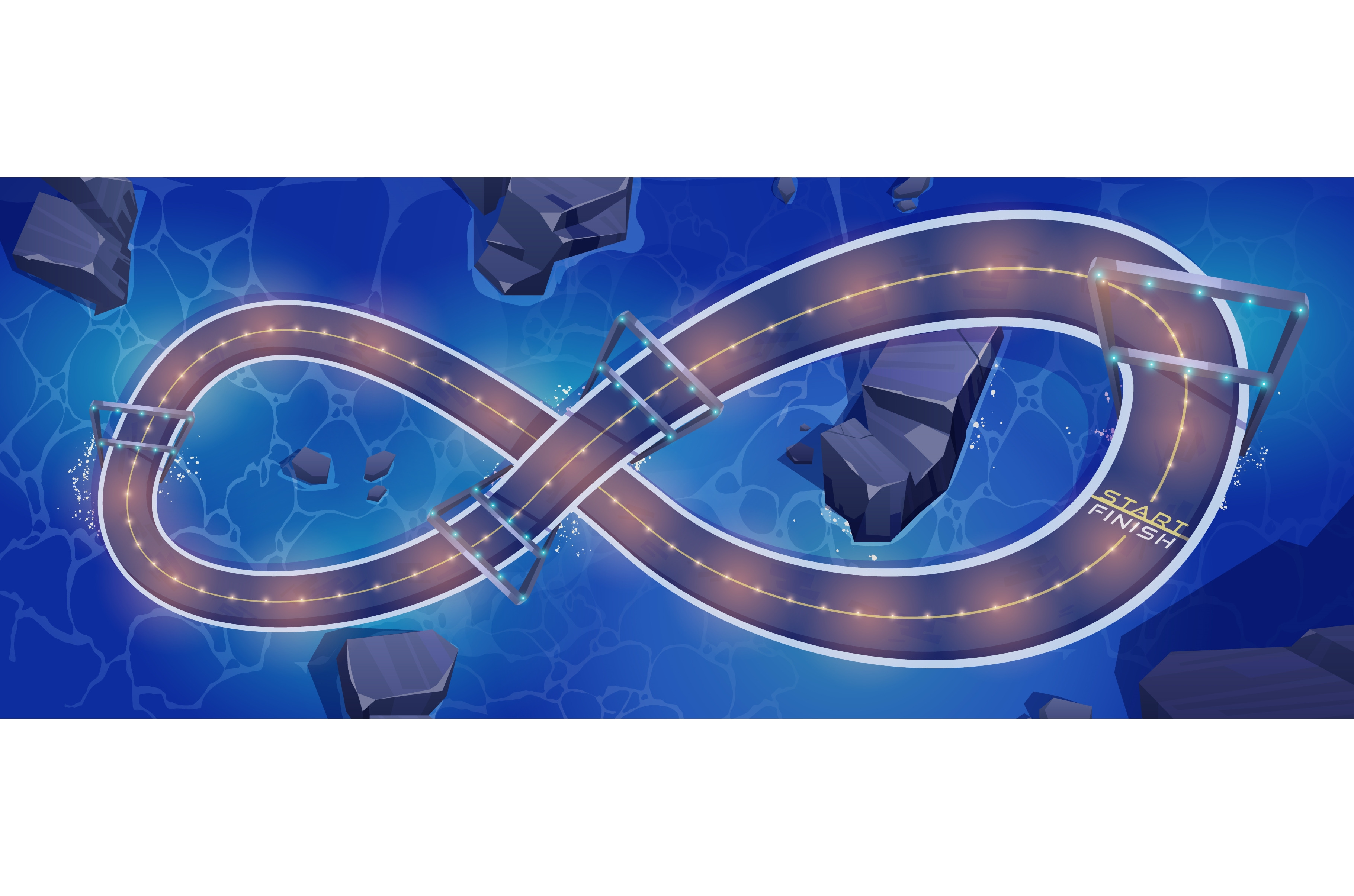 Speed race car track with light, an Illustration by art PVP - market