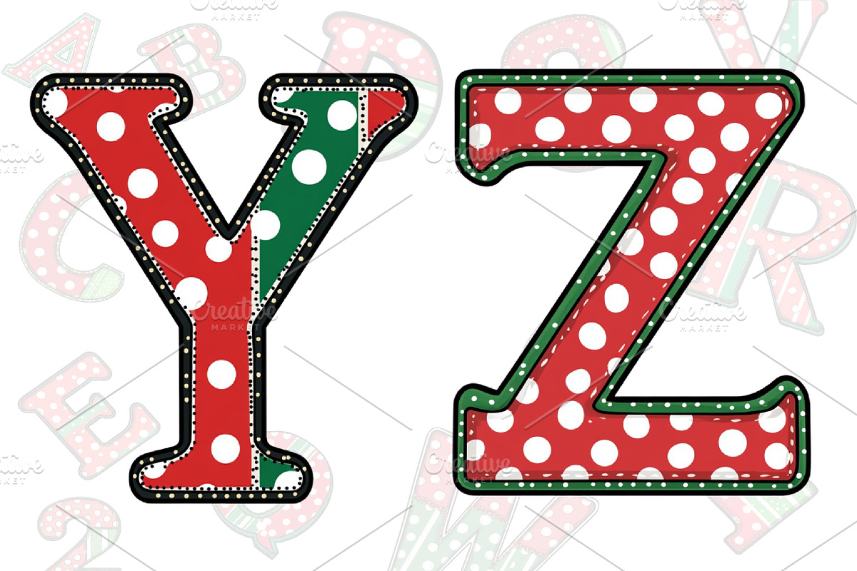 Christmas Alphabet Sublimation Png, an Illustration by RobertsArt