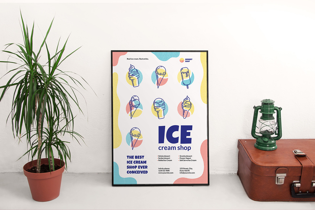 Ice Cream Shop Poster, a Flyer Template by TemplatesNow! | Creative Market
