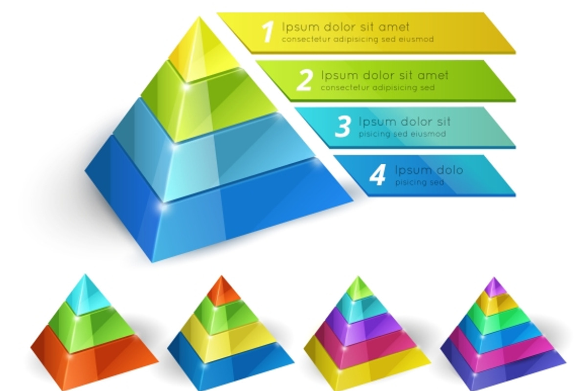 Pyramid chart templates, a Graphic by Microvector