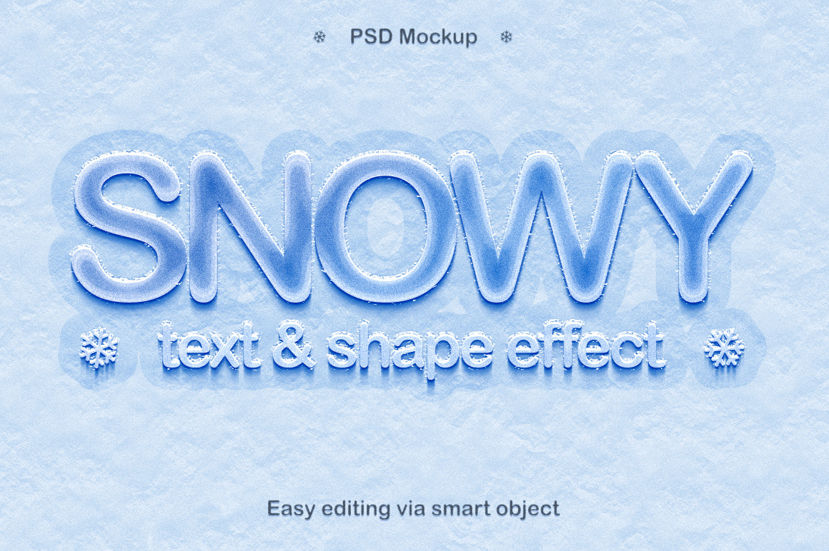 Snowy style effect in Photoshop, a Layer Style Add-On by zaniman