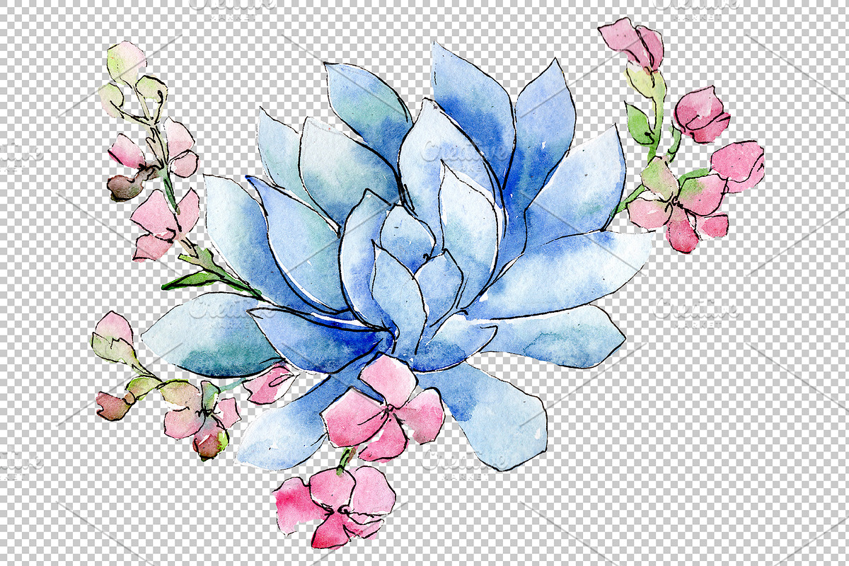 Bouquet Ruddy dawn watercolor png, an Illustration by WatercolorPNG.com ...