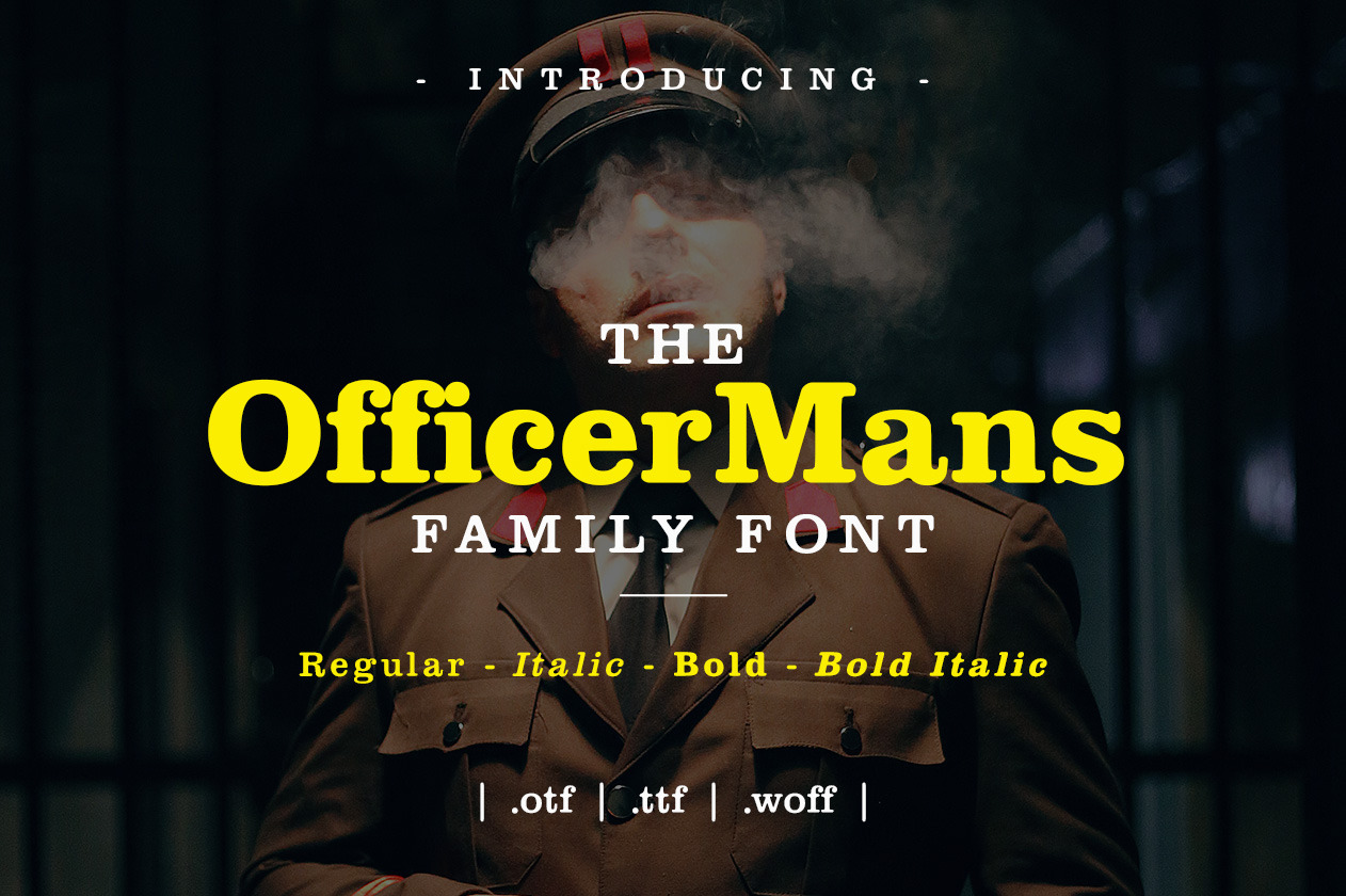Officer Mans Family Font, a Serif Font by yantodesign
