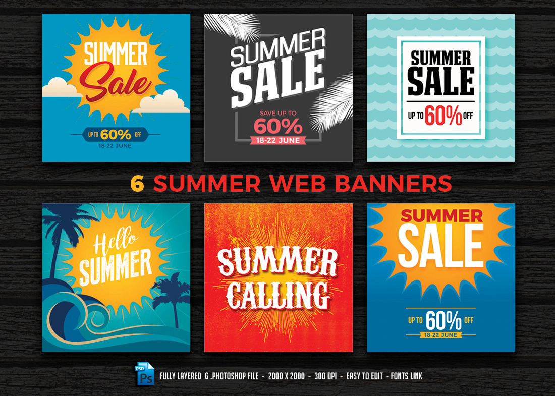 Summer Banners, a Templates & Theme by DesignWorkz