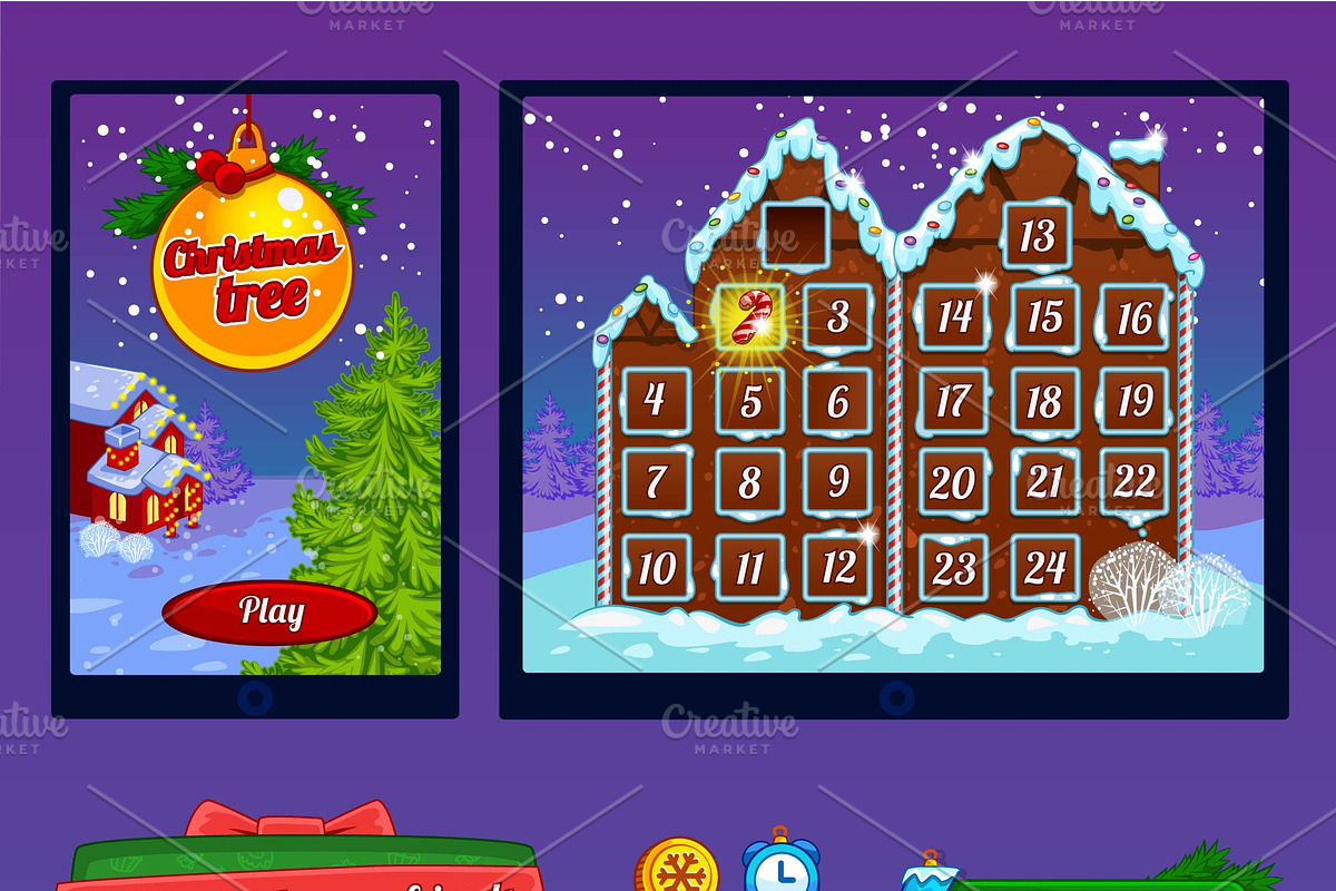 Christmas game interface, a Graphic by Game interface store