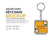 Square Shape keychain Mockup