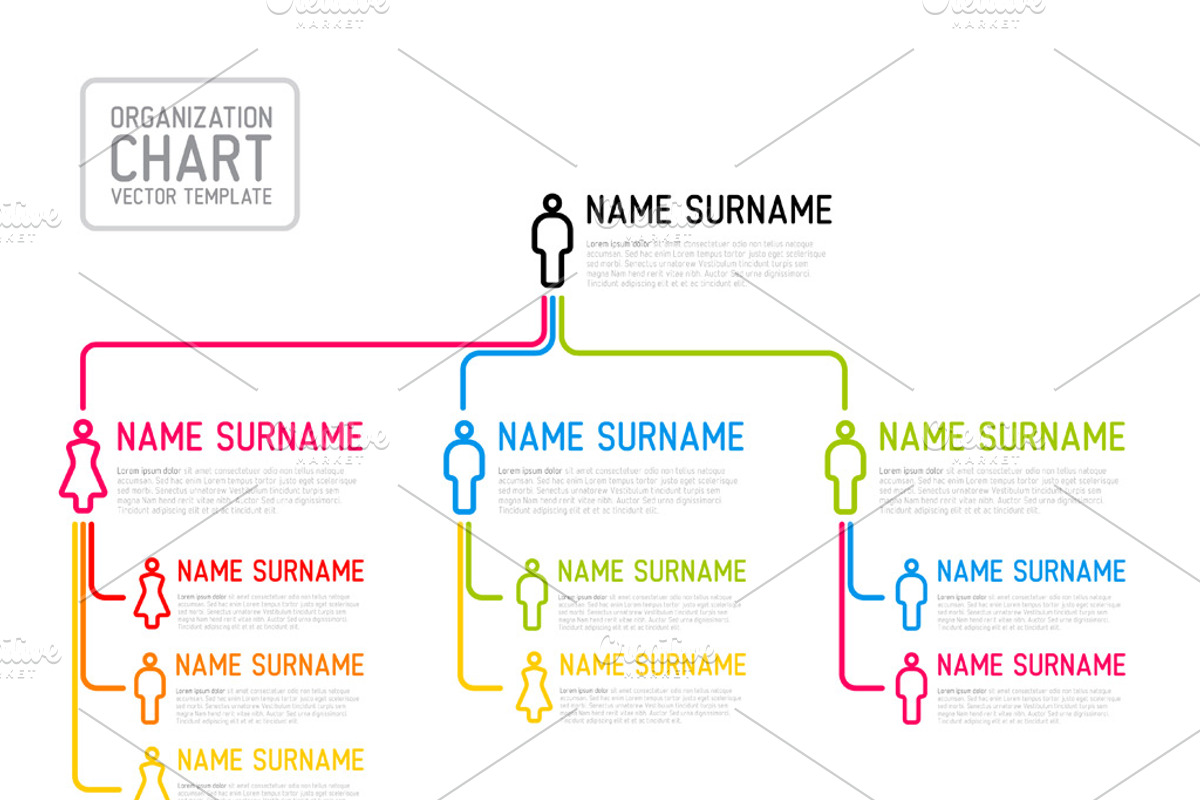 Vector Organization Chart Template, a Presentation Template by Orson