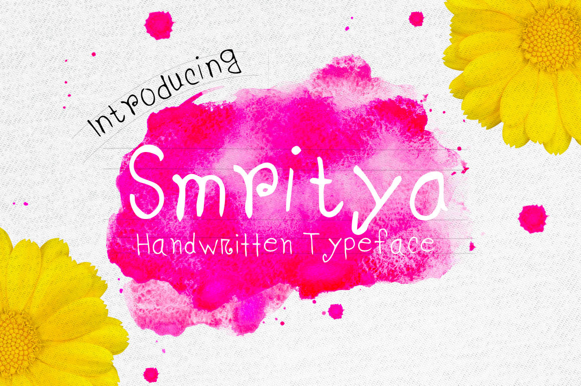 Smritya Handwritten Typeface, a Script Font by designvillage