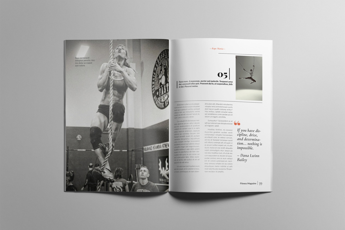Fitness Magazine Layout Template | Creative Market