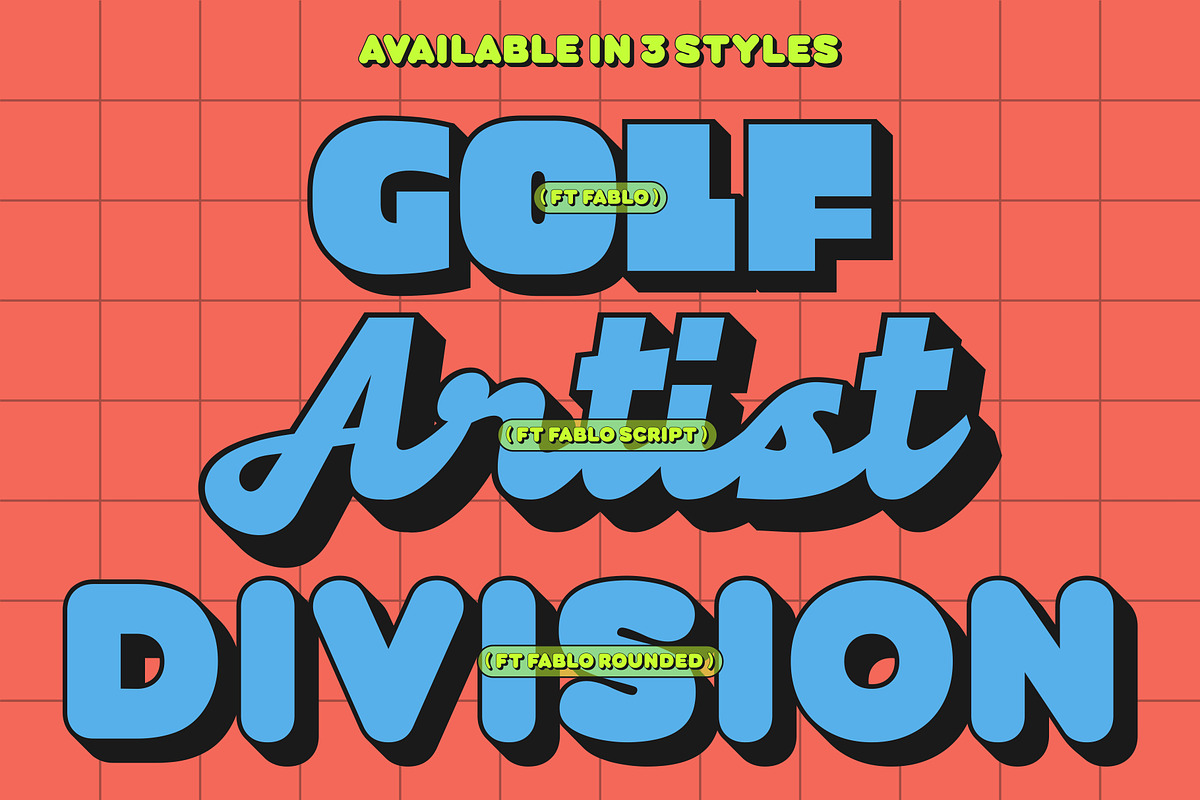 FT FABLO | SHADOW FONT, a Sans Serif Font by Fateh.Lab