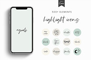 Green tones IG highlight icons, a Social Media Template by ...
