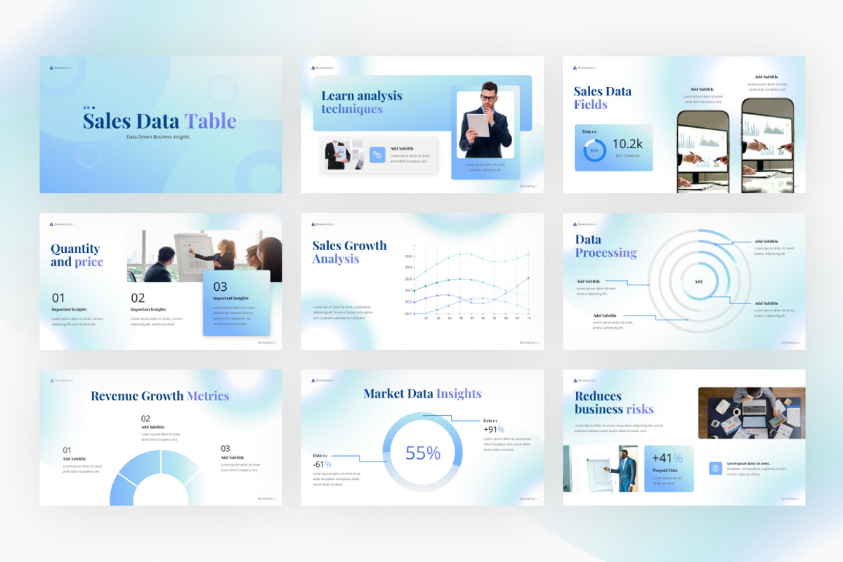 Sales Data Table Google Slides, a Presentation Template by Loin Studio