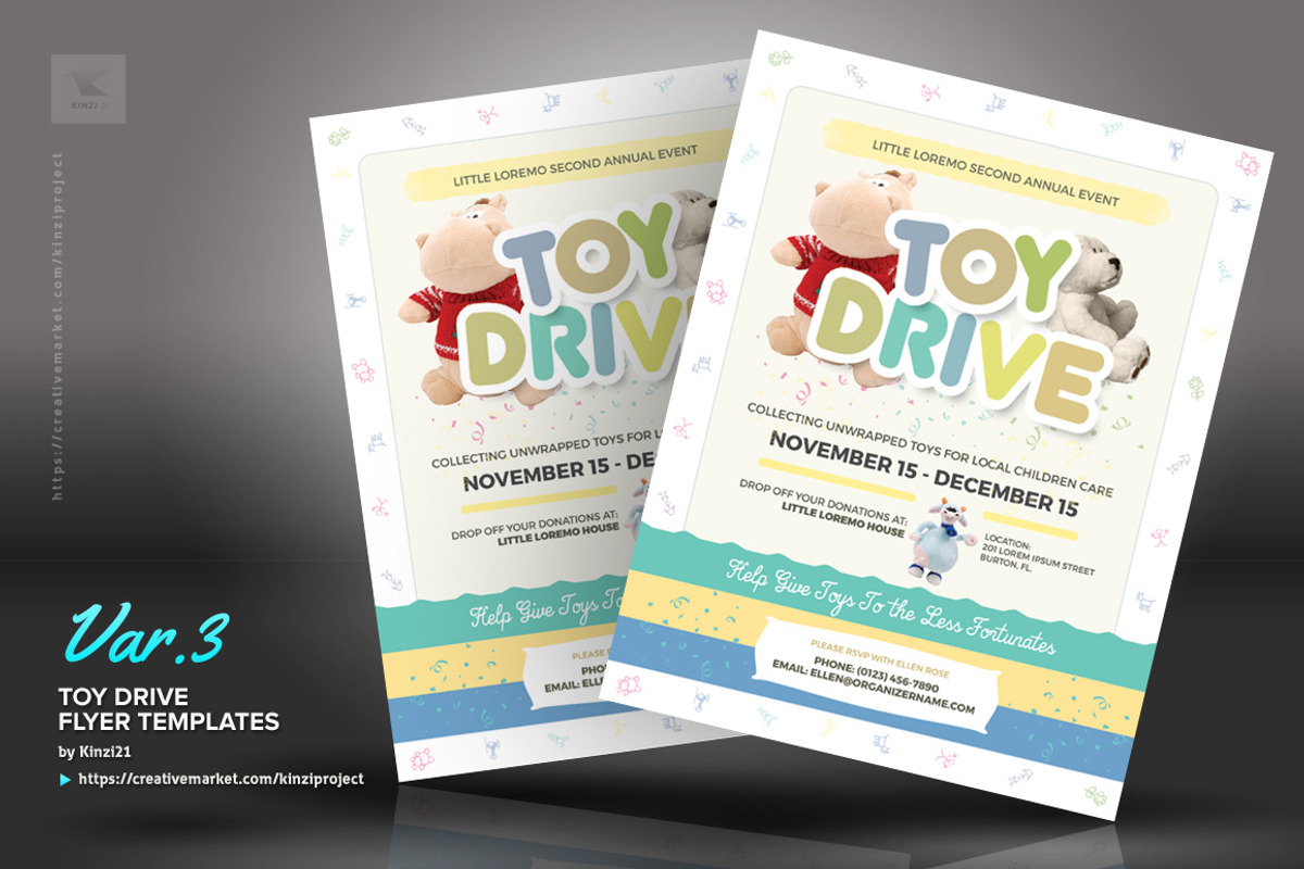 Toy Drive Flyer Templates, a Flyer Template by kinzi21