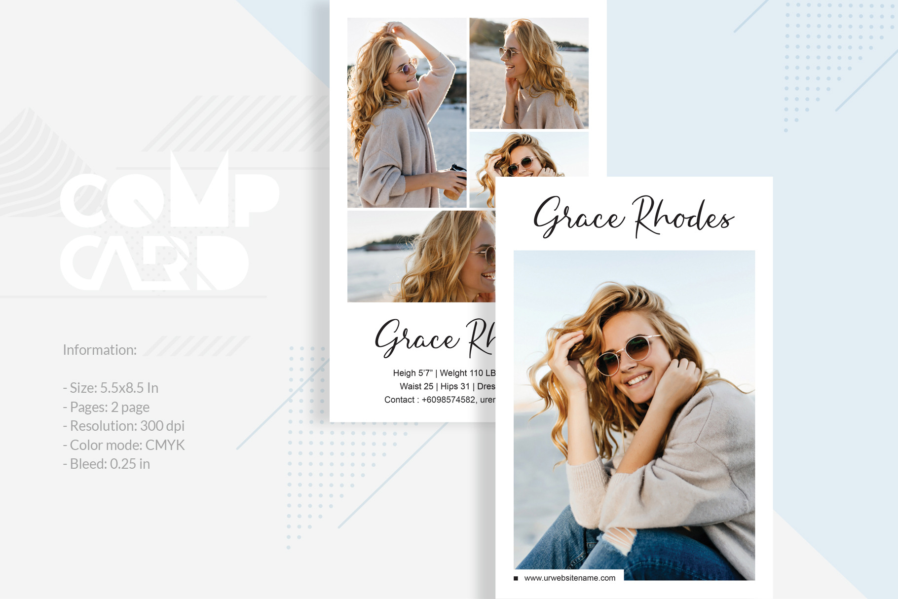 Modeling Comp Card template, an Invitation Template by TemplatesForest