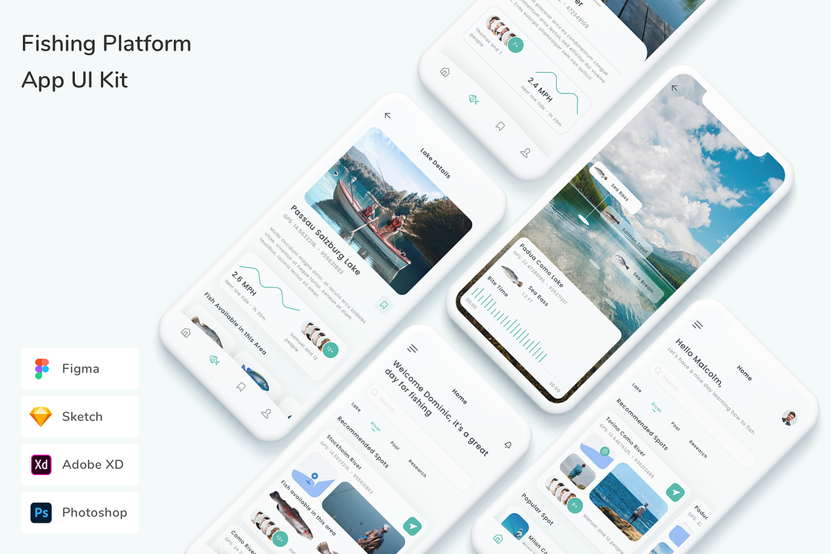 Fishing Platform App UI Kit, an UI Kit Template by Betush | Creative Market