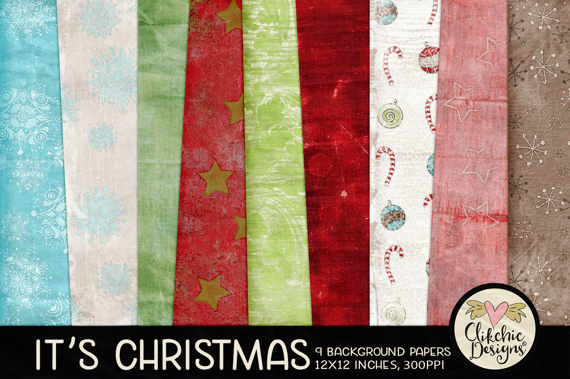 It's Christmas Texture Pack, a Texture Graphic by Clikchic Designs