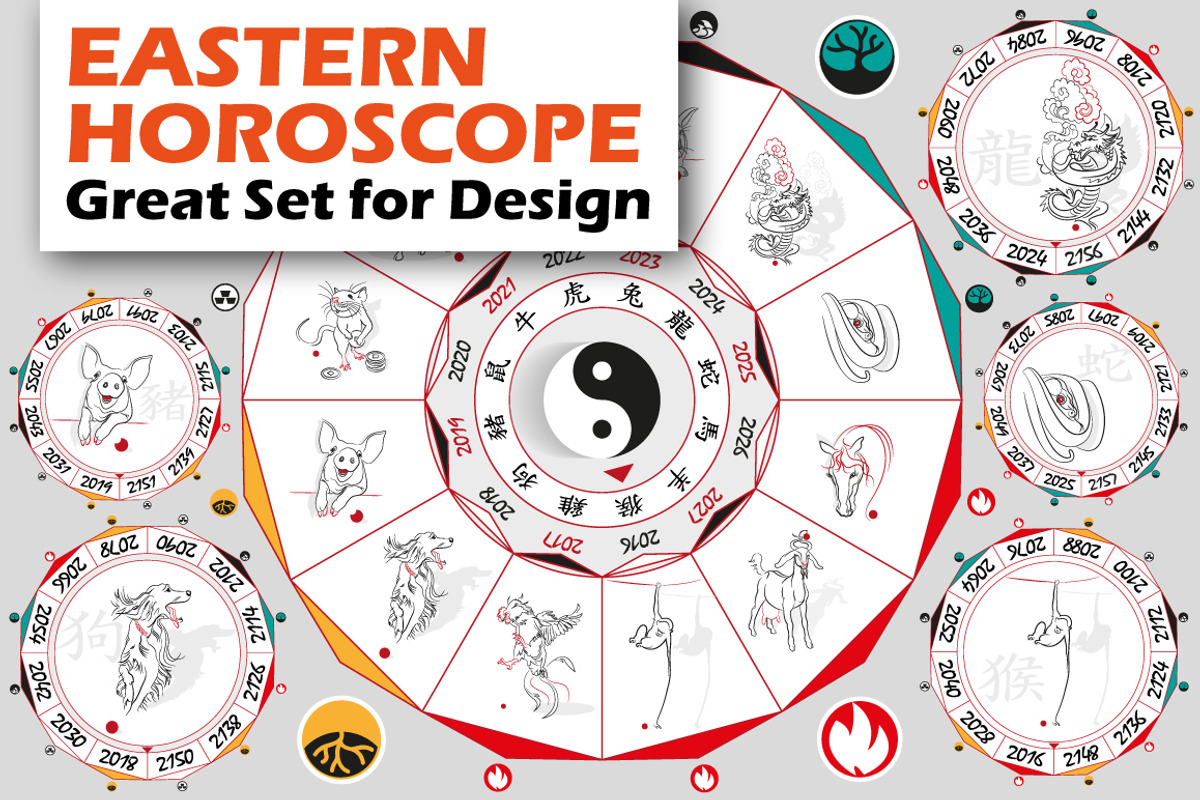 Chinese zodiac wheel with signs., an Illustration by Adamskyistudio ...
