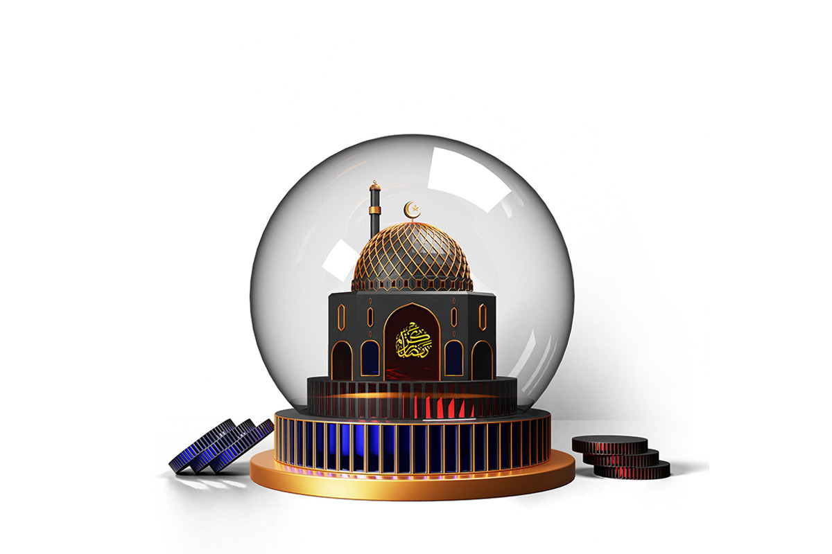 Islamic 3D Mosque Mockup, an Object Graphic by Modaldesain